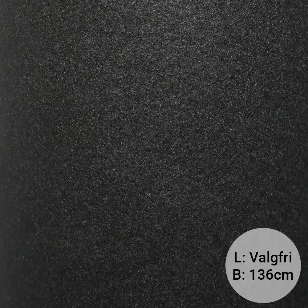 Filt / Teppe sort - Valgfri lengde - planethifi.no